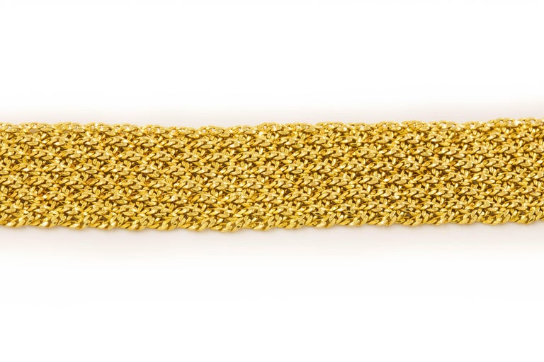 Mid-Century Modern 18 Karat Gold Flexible Link Strap Bracelet For Sale ...