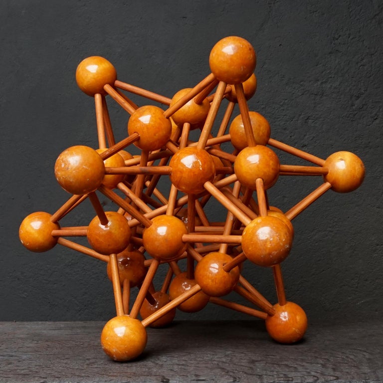 Mid-Century Modern 1950s Dutch Wooden Scientific Molecule Atomic ...