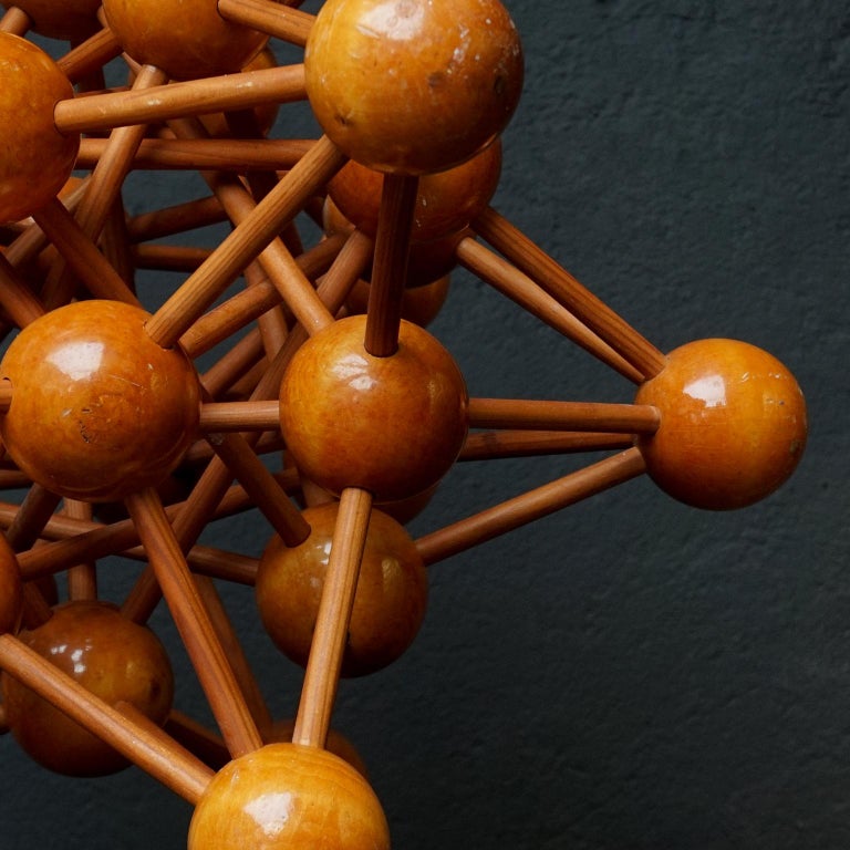 Mid-Century Modern 1950s Dutch Wooden Scientific Molecule Atomic ...