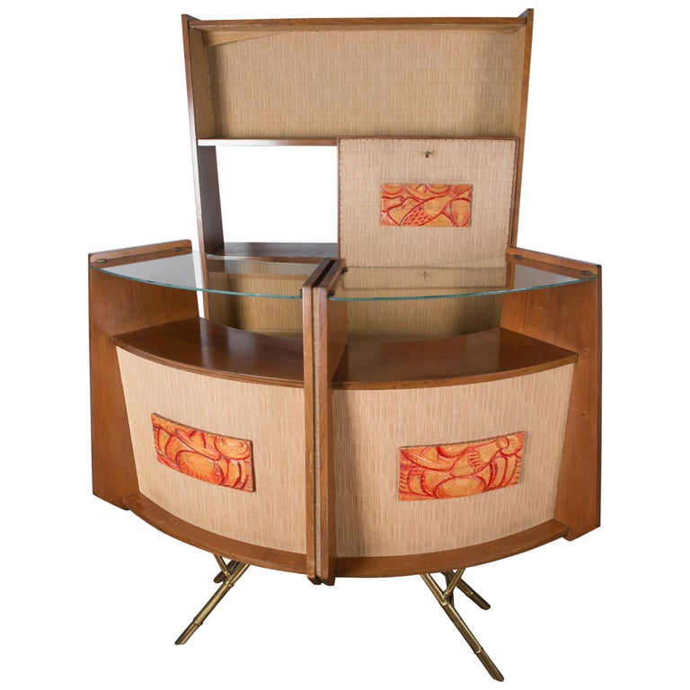 Mid-Century Modern 1950s Italian Bar and Back Bar at 1stDibs