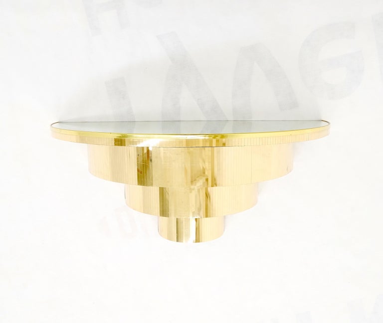 Mid-Century Modern 1970s Petit Demilune Shape Mirror Top Console Table ...