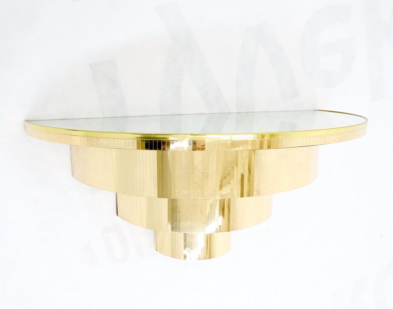 Mid-Century Modern 1970s Petit Demilune Shape Mirror Top Console Table ...