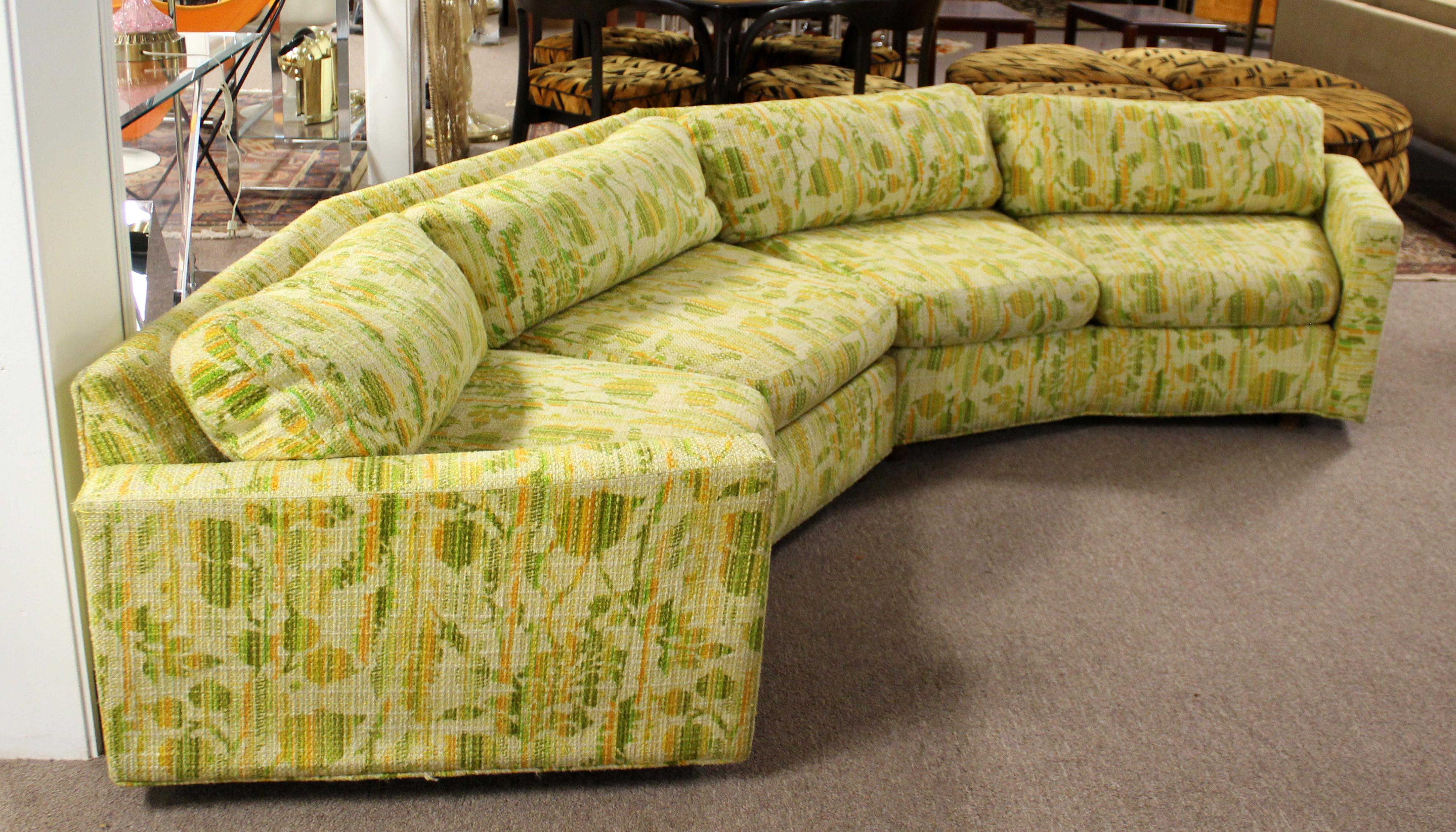 Mid-Century Modern 2-Piece Curved Sectional Baughman Englander Triangle ...