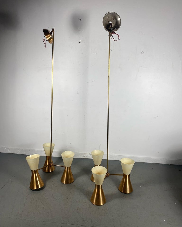 Mid-Century Modern 3-Cone "Hourglass" Hanging Pendant Attributed to ...