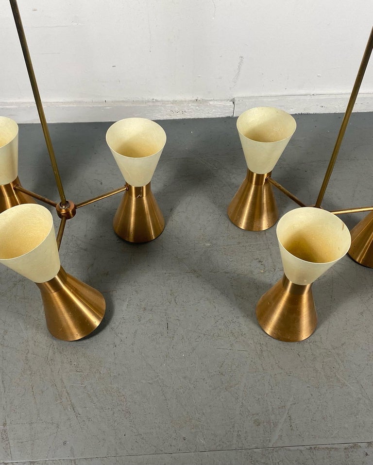 Mid-Century Modern 3-Cone "Hourglass" Hanging Pendant Attributed to ...