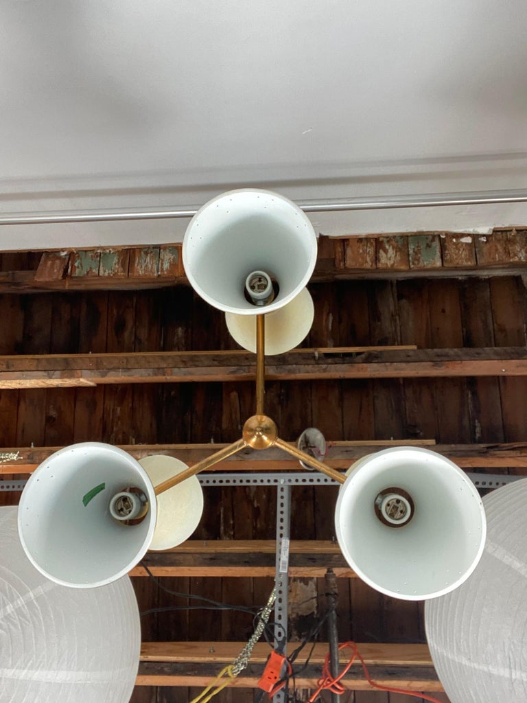 Mid-Century Modern 3-Cone "Hourglass" Hanging Pendant Attributed to ...