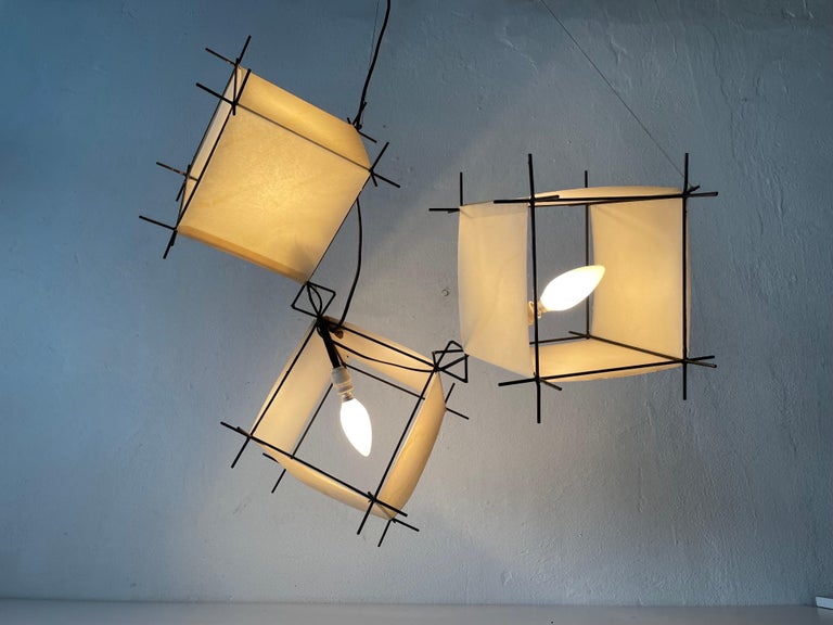 Mid-Century Modern 3 Cubes Design Ceiling Lamp, 1950s, Italy For Sale ...