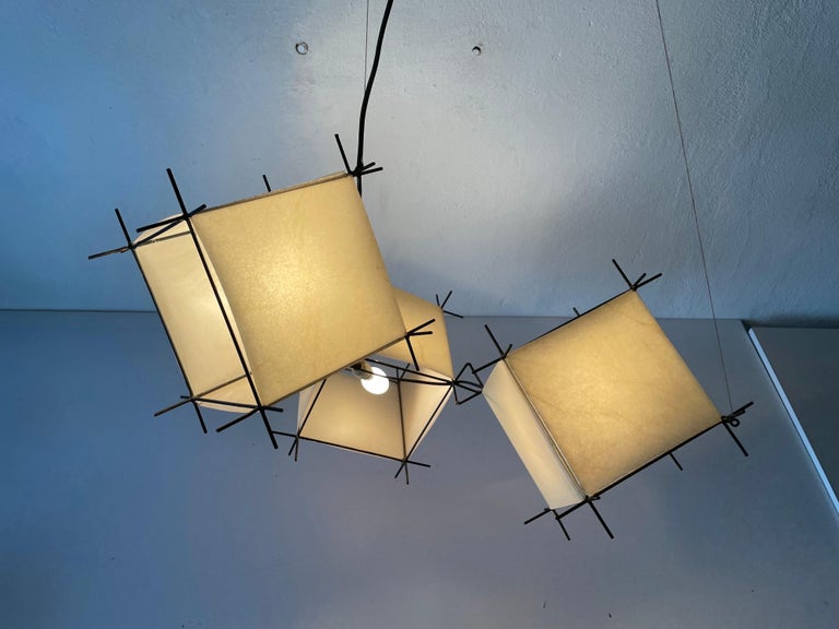 Mid-Century Modern 3 Cubes Design Ceiling Lamp, 1950s, Italy For Sale ...