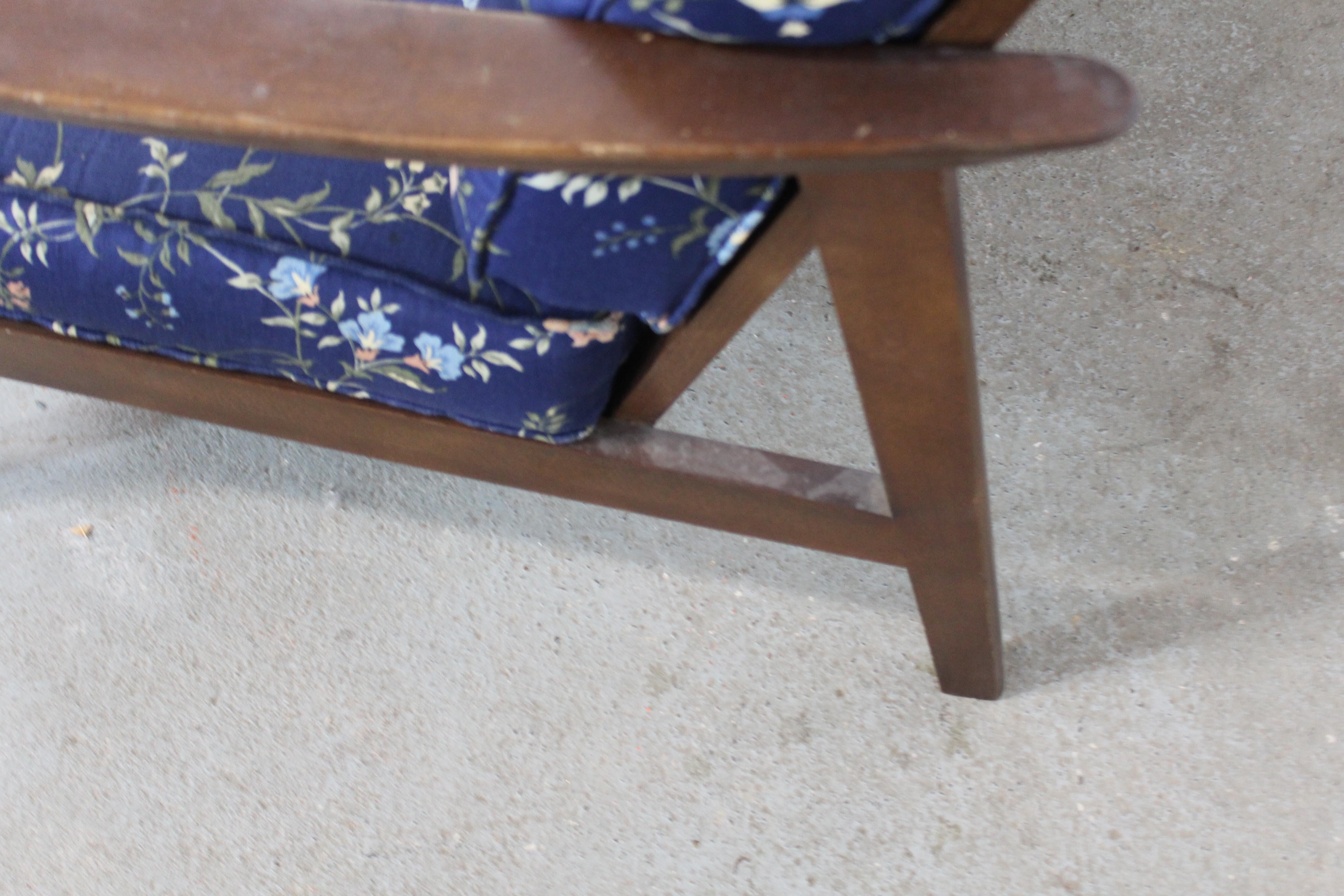 Mid-Century Modern 3 Cushion Open Arm Walnut Sofa For Sale at 1stDibs