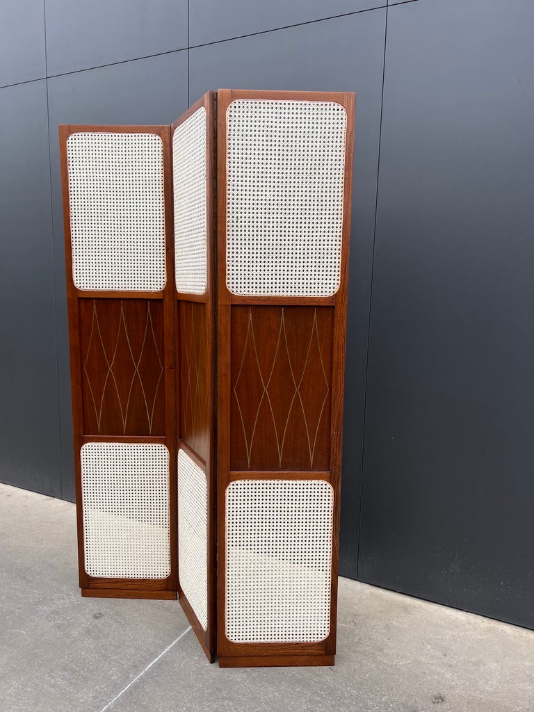 Mid-Century Modern 3 Panel Folding Screen or Room Divider For Sale at ...
