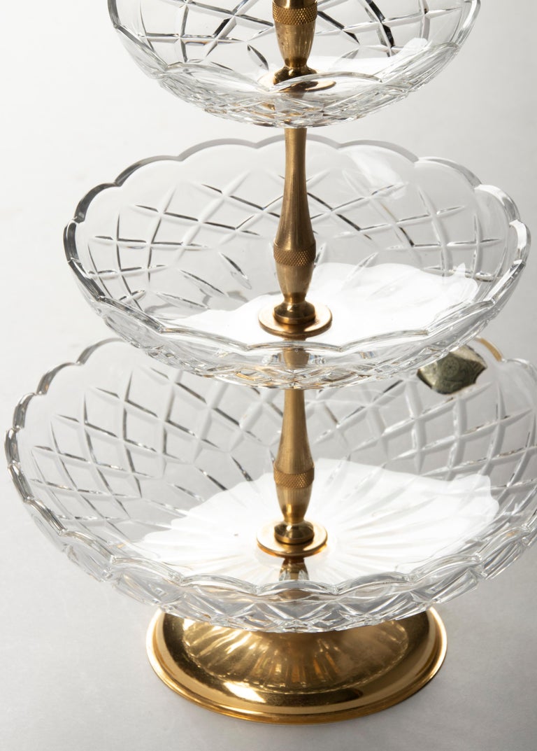 Mid Century Modern 3-Tier Crystal Server by Val Saint Lambert For Sale ...