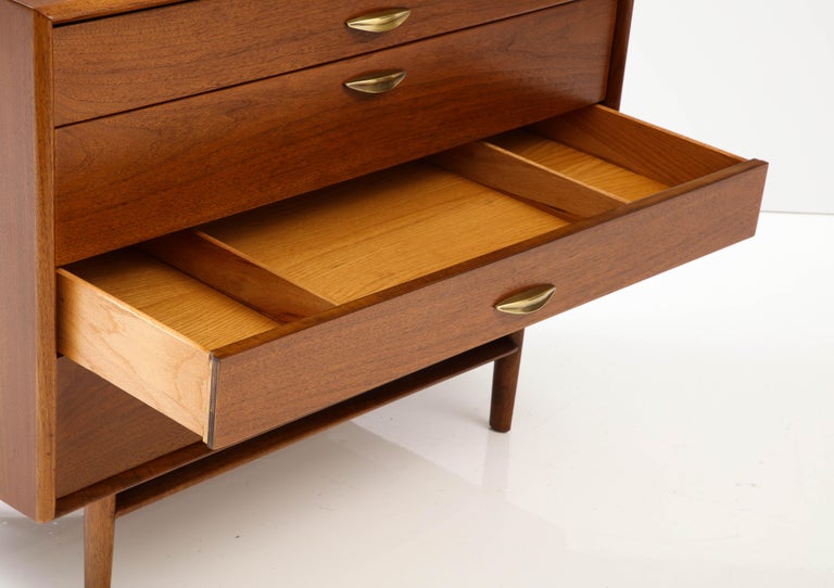 Mid-Century Modern 4 Drawer Walnut Dressers by Drexel Parallel ...