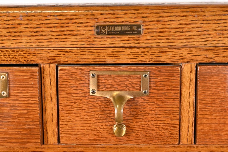 Mid-Century Modern 40-Drawer Oak Library Card Catalogs by Gaylord Bros ...
