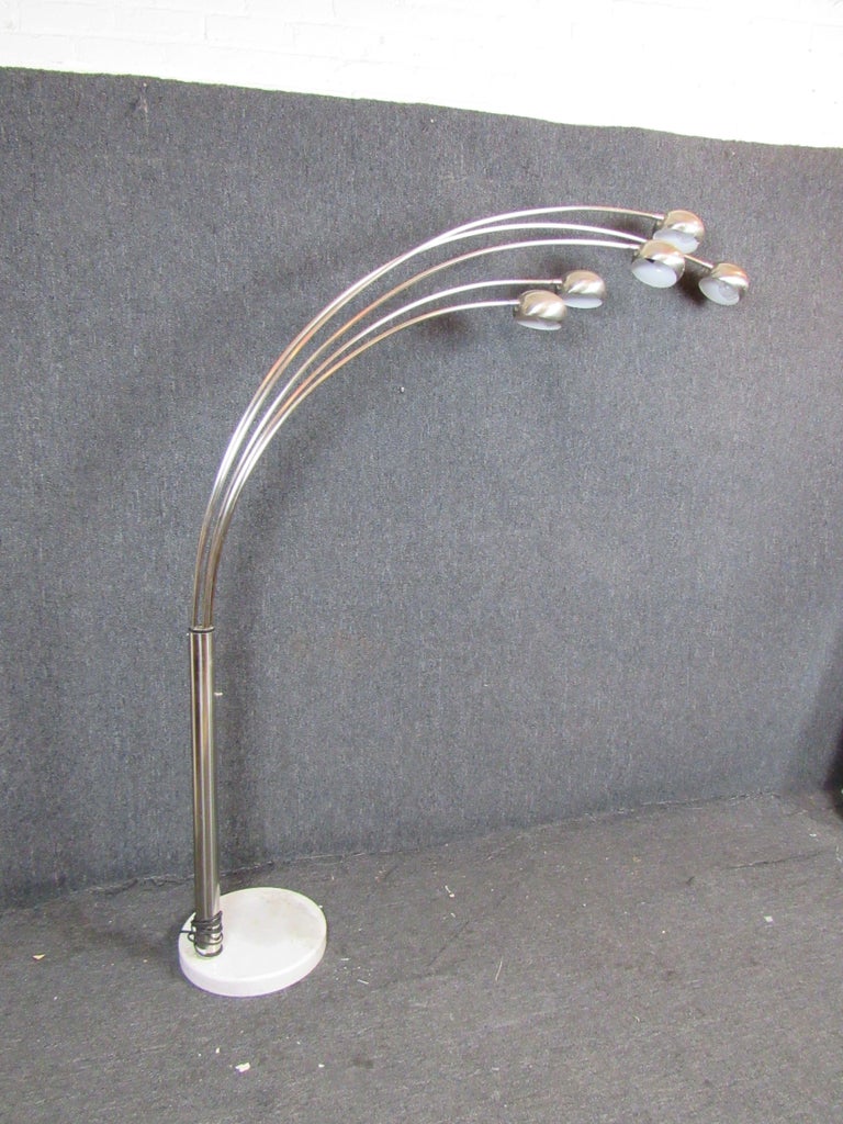 Mid-Century Modern 5 Chrome Arc Lamp For Sale at 1stDibs