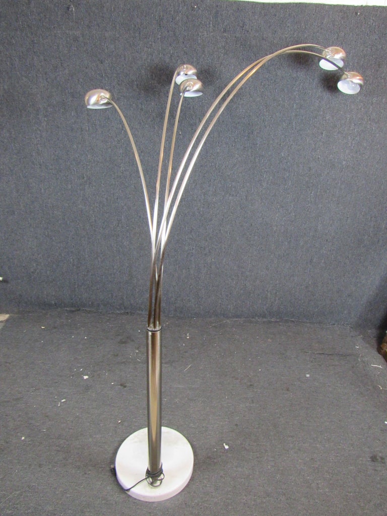 Mid-Century Modern 5 Chrome Arc Lamp For Sale at 1stDibs