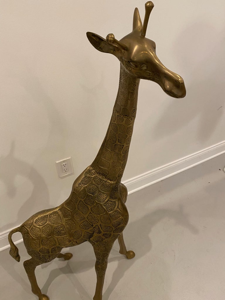 Mid-Century Modern Standing Metal Giraffe For Sale at 1stDibs