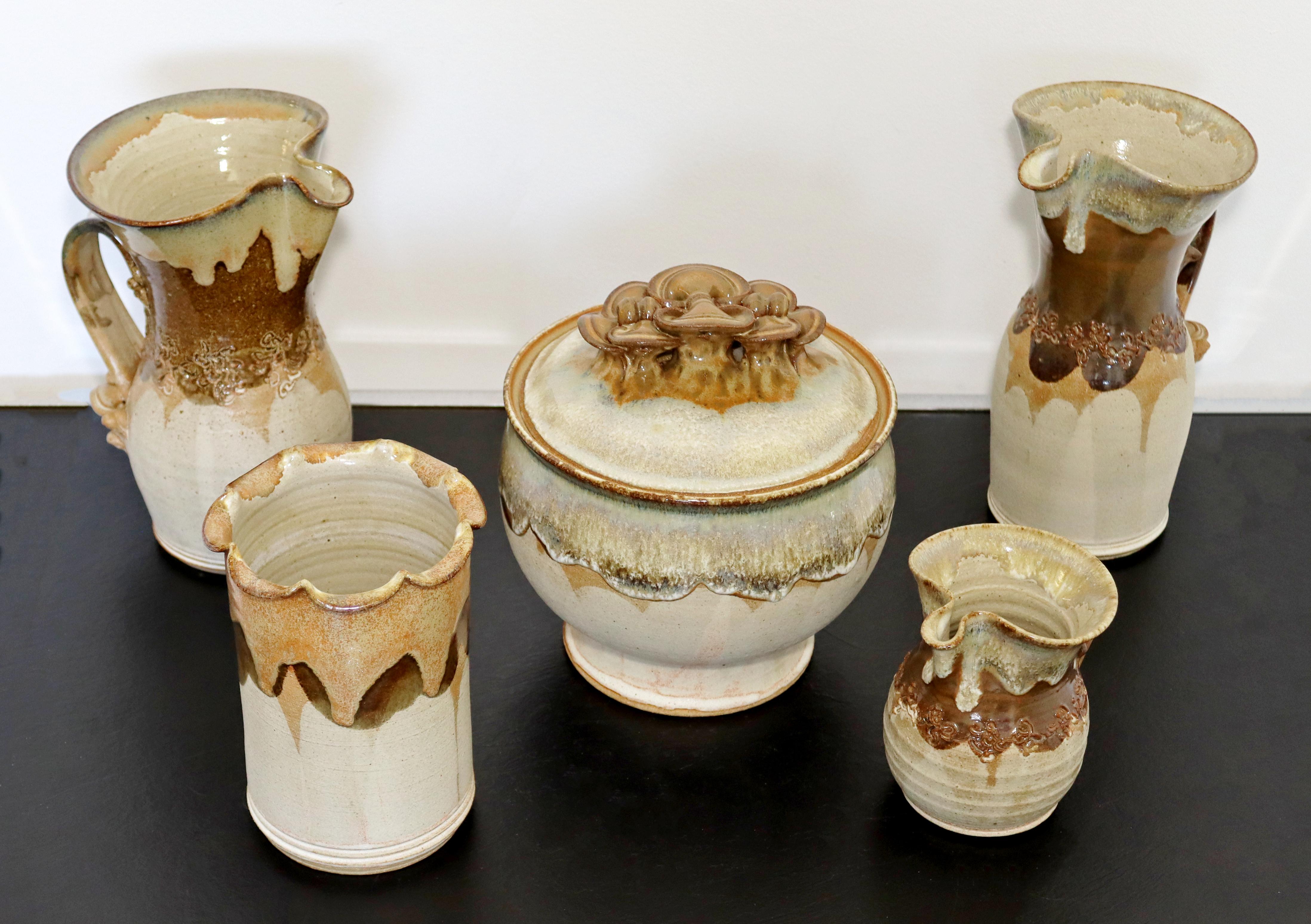 Mid-Century Modern 6 Pc Ceramic Art Set Pitchers Vase Lidded Tureen ...