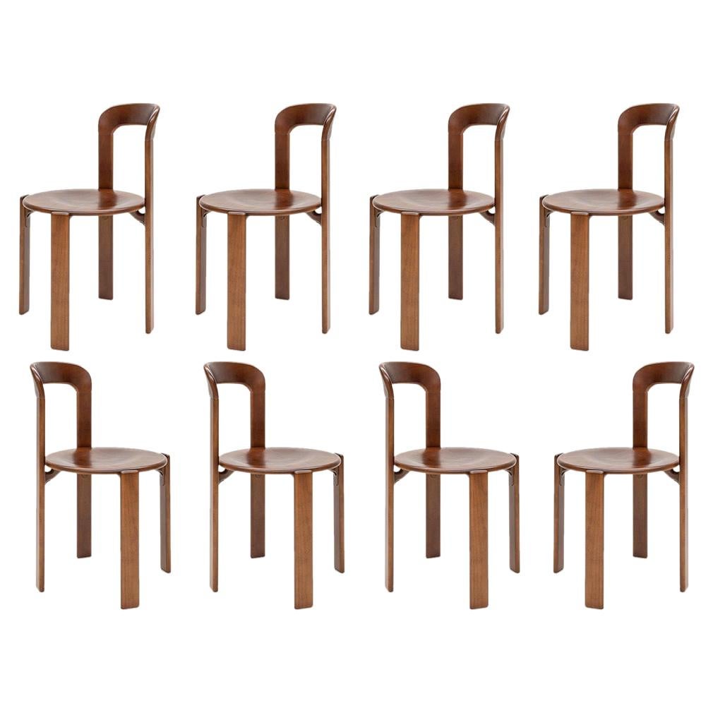 Mid-Century Modern, 8 Rey Chairs, Color Vintage Chestnut, Bruno Rey ...