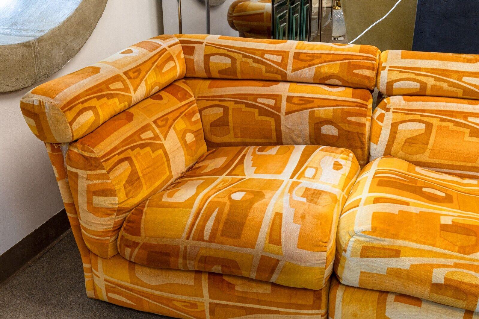 Mid Century Modern 8pc Modular Lenor Larsen Style Orange Sofa Sectional ...