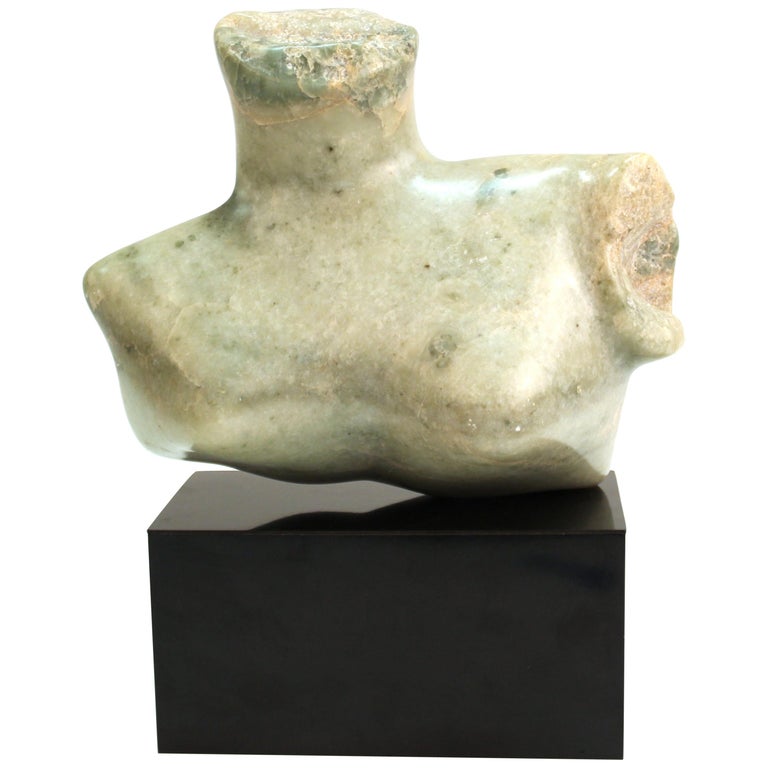 Mid-Century Modern Abstract Carved Stone Female Bust Sculpture at 1stDibs