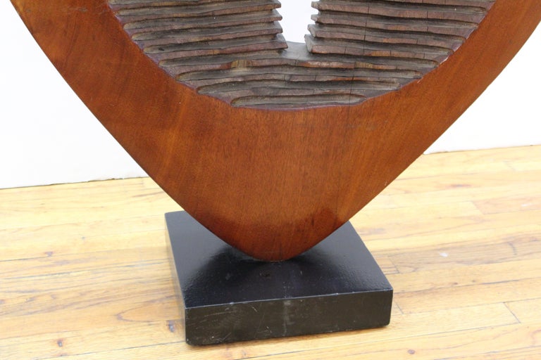 Mid-Century Modern Abstract Carved Wood Sculpture at 1stDibs