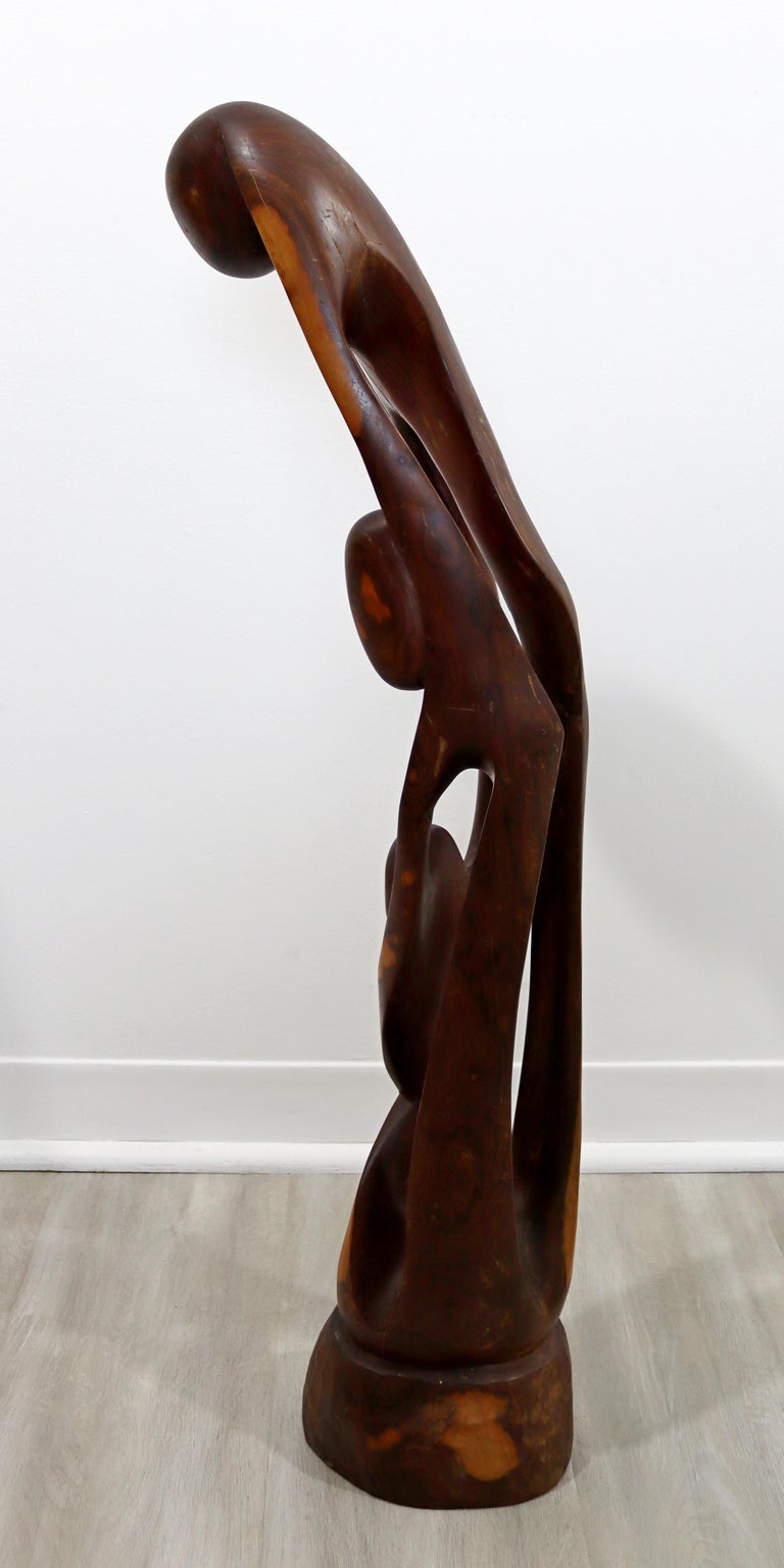 Mid-Century Modern Abstract Figurative Wood Carving Floor Sculpture For ...