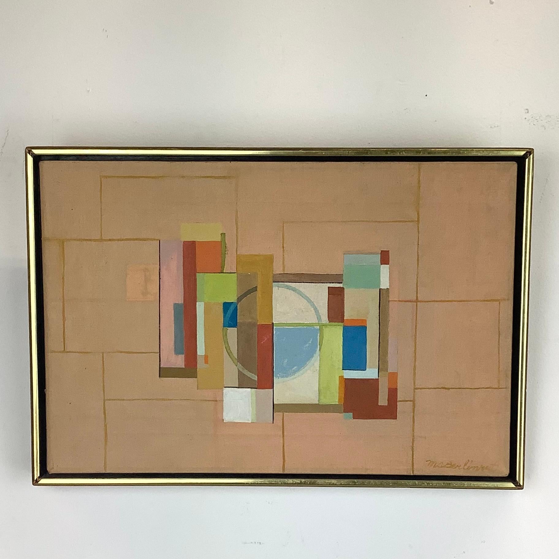 Mid-Century Modern Abstract Painting, “Inter-Space” at 1stDibs