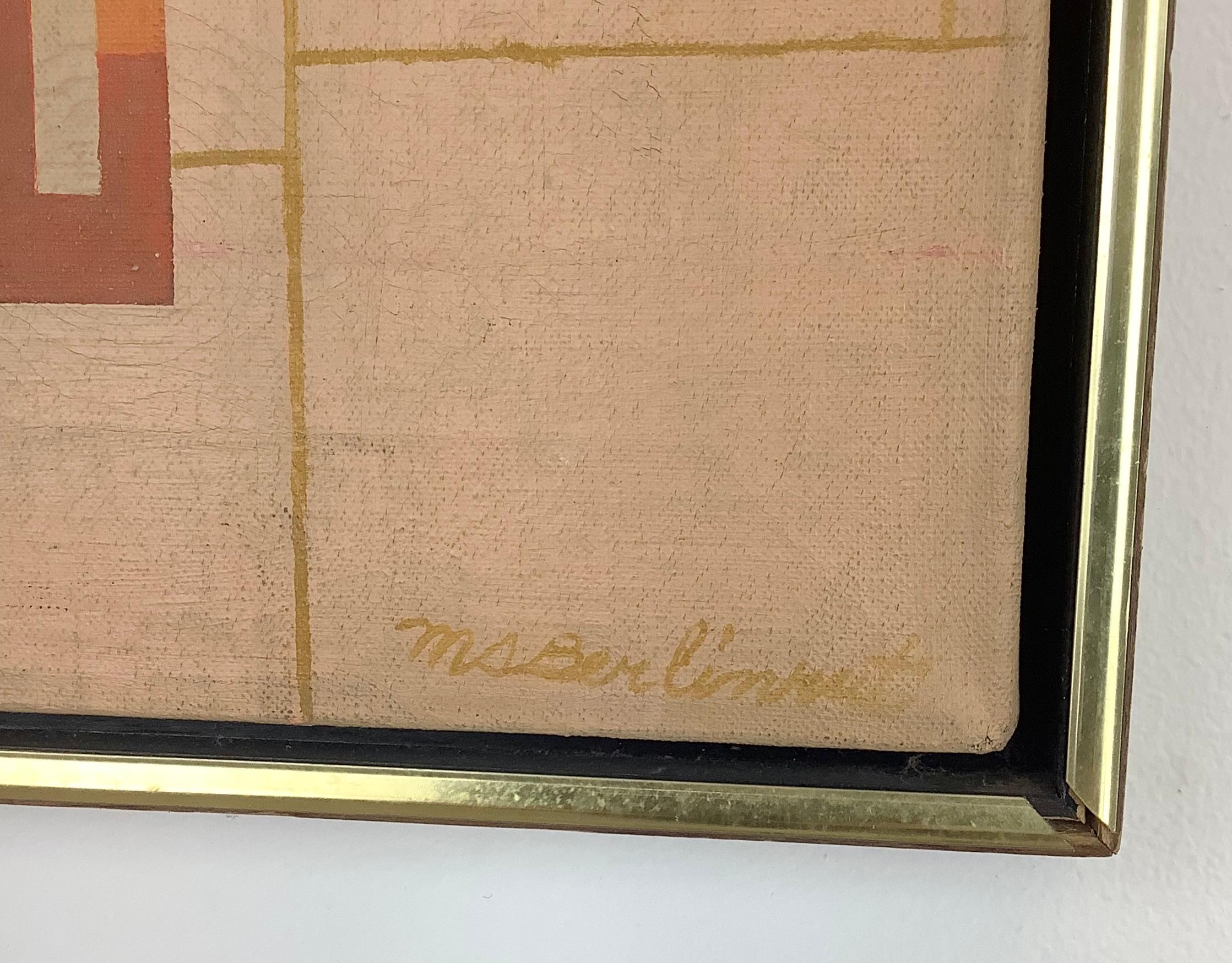 Mid-Century Modern Abstract Painting, “Inter-Space” at 1stDibs