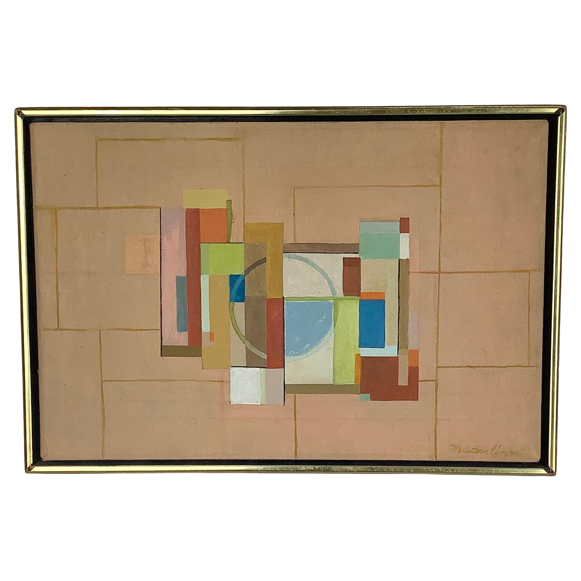 Mid-Century Modern Abstract Painting, “Inter-Space” at 1stDibs