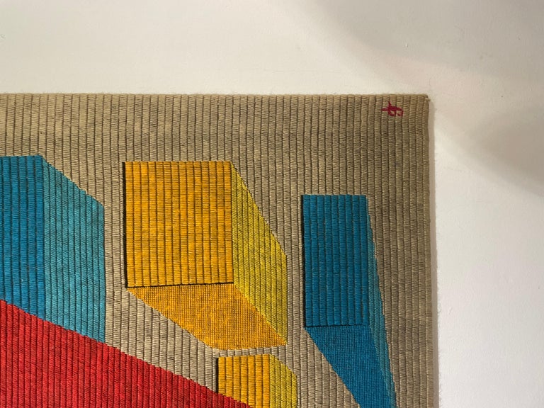 Mid-Century Modern Abstract Signed Tapestry, 1970s For Sale at 1stDibs