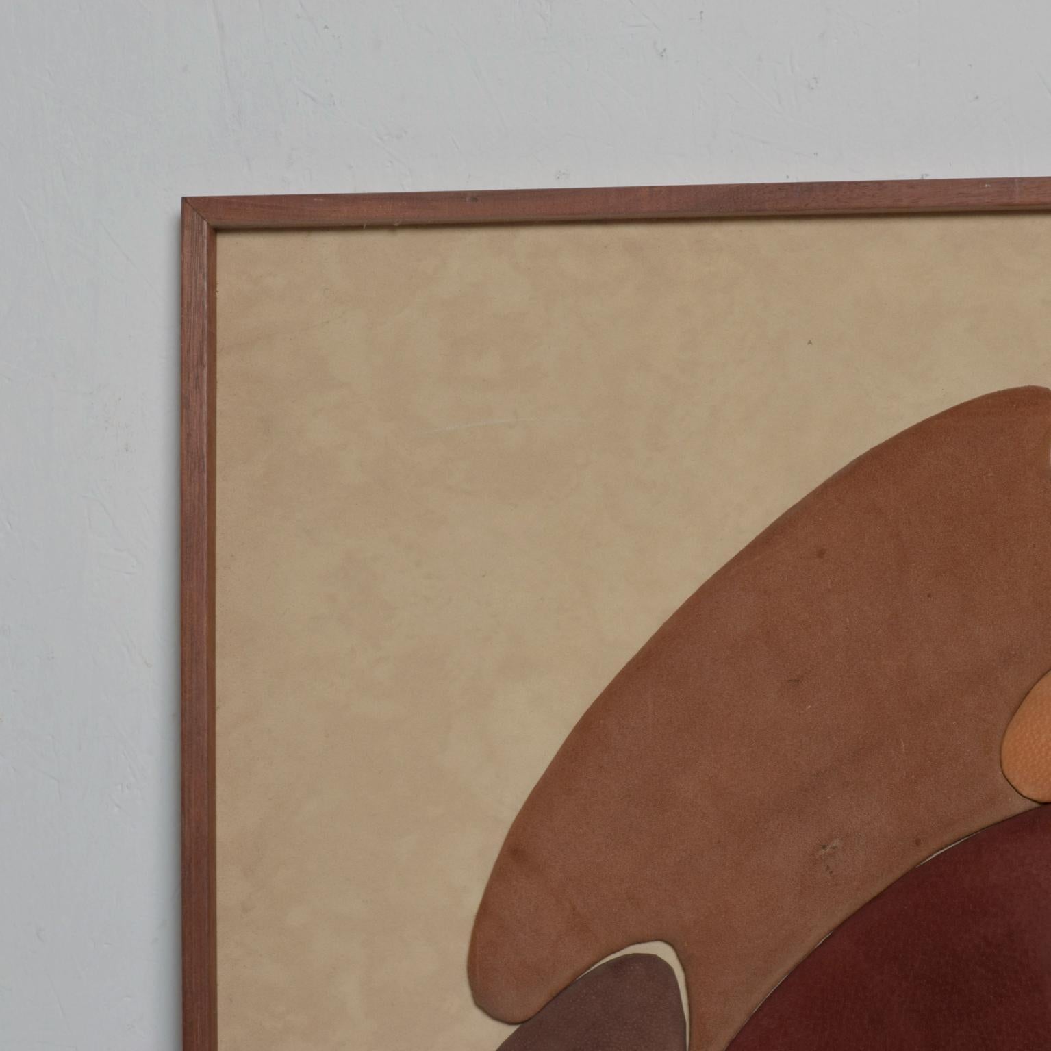 Mid-Century Modern Abstract Wall Art in Suede-Leather at 1stDibs ...