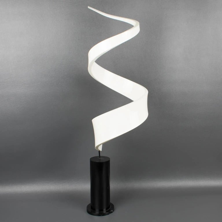 Mid-Century Modern Abstract White Lucite Swirl Sculpture For Sale at ...