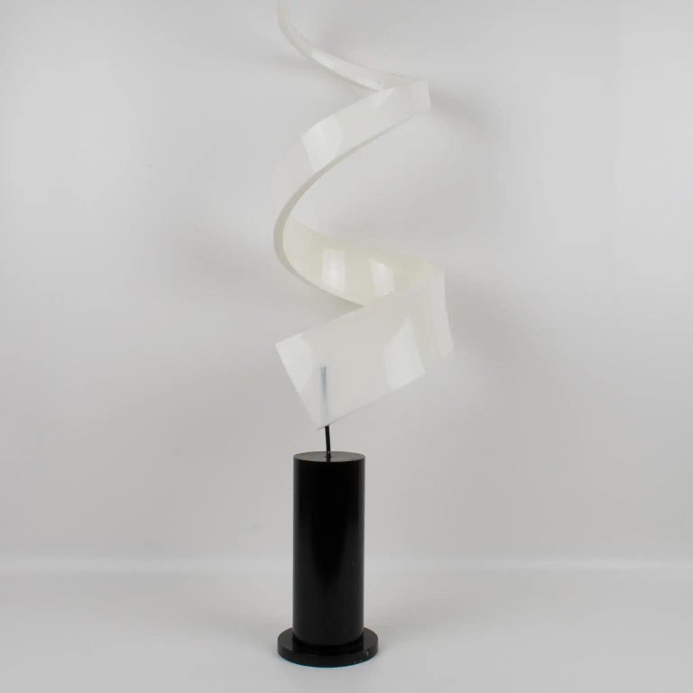 Mid-Century Modern Abstract White Lucite Swirl Sculpture For Sale at ...