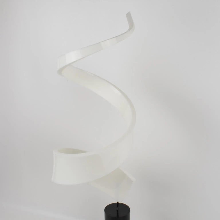 Mid-Century Modern Abstract White Lucite Swirl Sculpture For Sale at ...