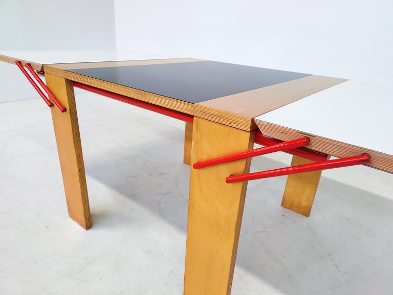 Mid-Century Modern "Achab" Folding Table by Laura De Lorenzo and Stefano Stefani For Sale at 1stDibs