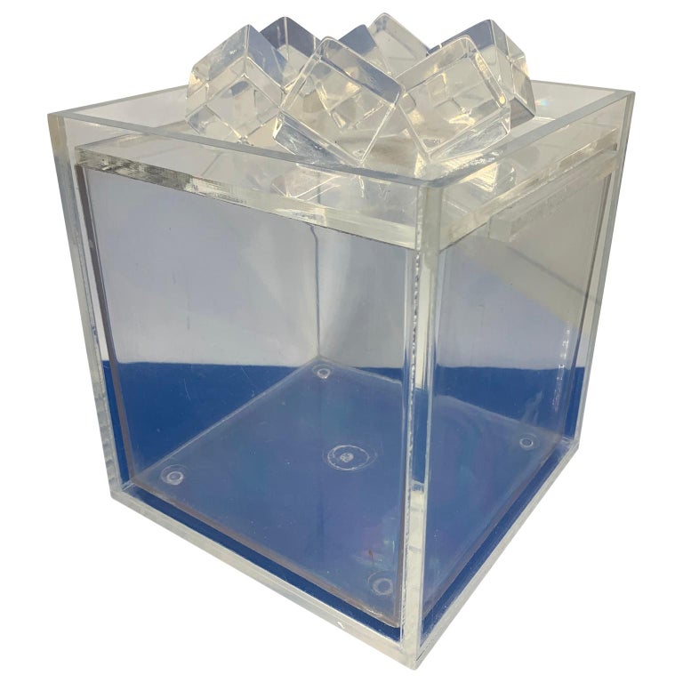 Mid-Century Modern Acrylic Ice-Cube Topped Ice Bucket at 1stDibs