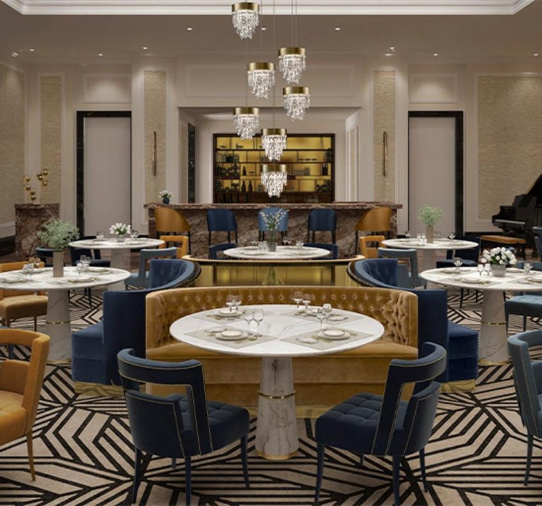 Contemporary Modern Agra 4 Seat Dining Table by Brabbu For Sale at 1stDibs