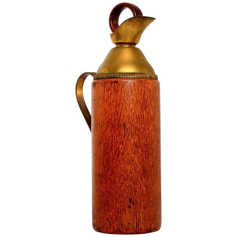 1950s Modern Italy Aldo Tura Sharp Teakwood Brass Carafe Pitcher ...