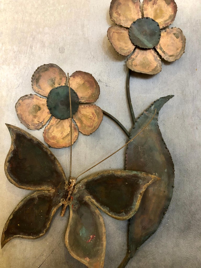 Mid-Century Modern Alex Kovacs Patinated Brass Wall Art Sculpture 1972 ...