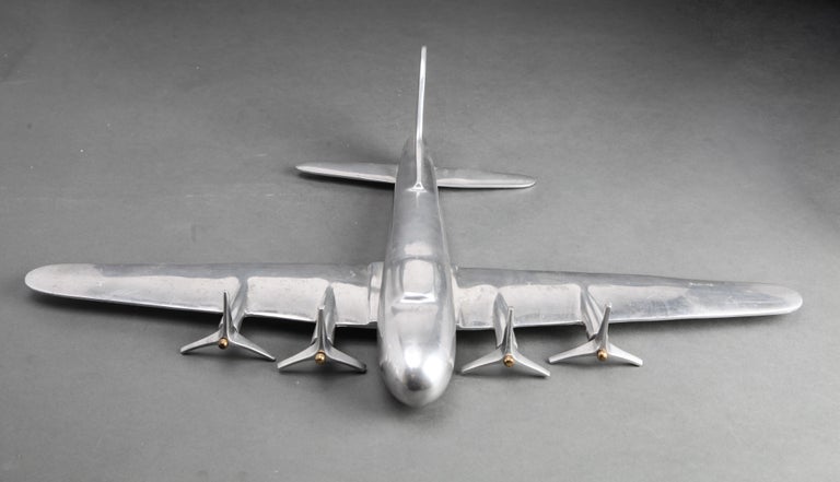 Mid-Century Modern Aluminum Airplane Model at 1stDibs