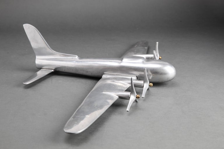 Mid-Century Modern Aluminum Airplane Model at 1stDibs