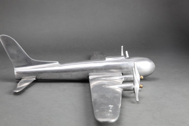 Mid-Century Modern Aluminum Airplane Model at 1stDibs