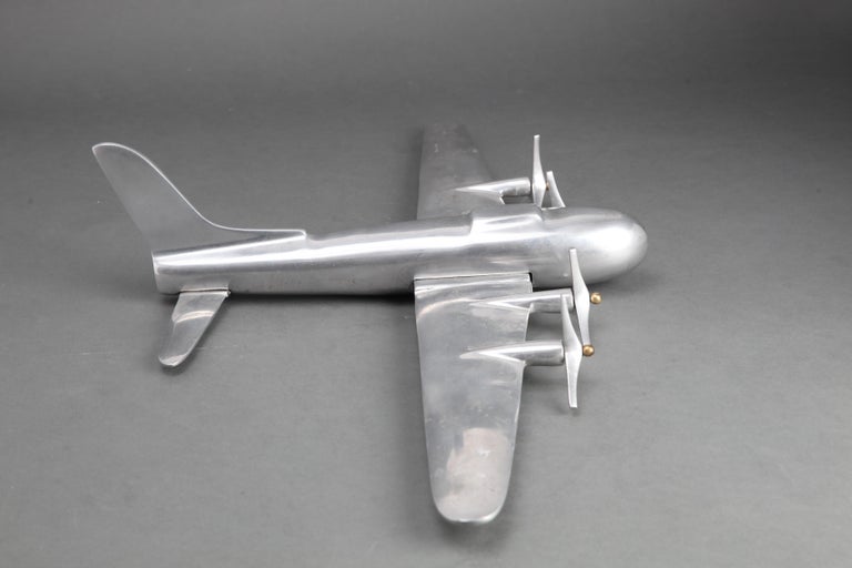 Mid-Century Modern Aluminum Airplane Model at 1stDibs
