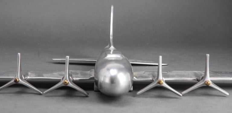 Mid-Century Modern Aluminum Airplane Model at 1stDibs
