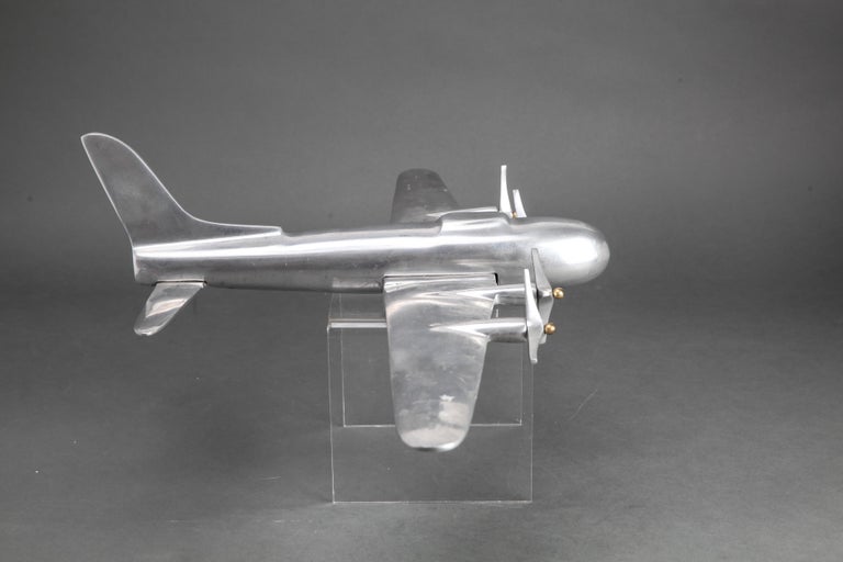 Mid-Century Modern Aluminum Airplane Model at 1stDibs