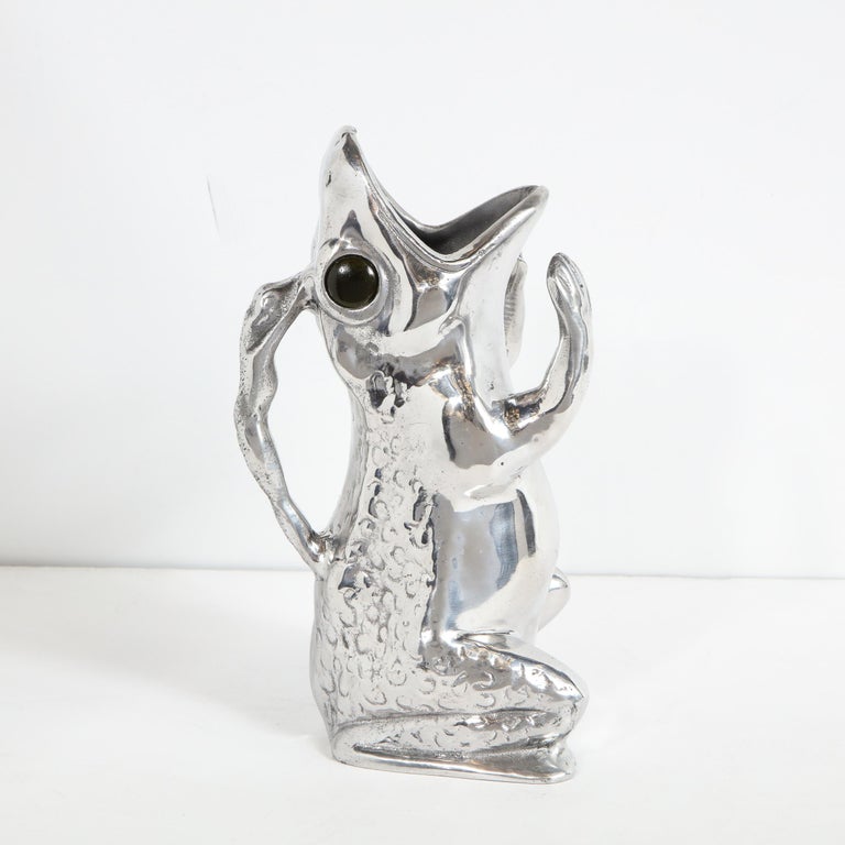 Mid-Century Modern Aluminum Frog Pitcher Signed by Arthur Court at 1stDibs