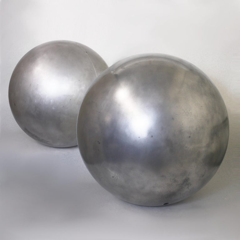 Mid-Century Modern Aluminum Landscape Garden Orb Sphere Ball Sculpture ...