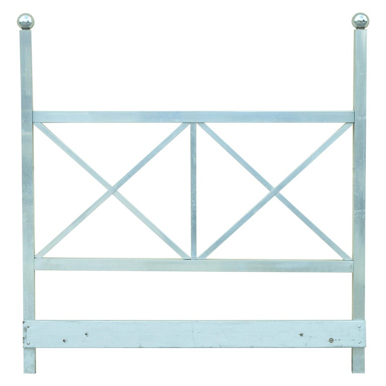 Mid-Century Modern Aluminum Metal Queen Size Bed Headboard Finial Post ...