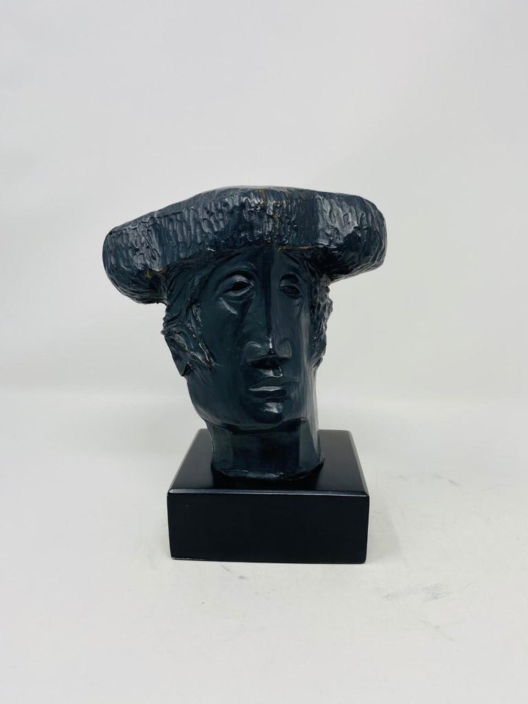 Mid Century Modern Alvar Sunol Signed Bronze Overlay Matador Bust ...