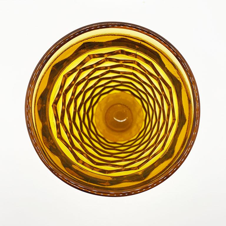 Mid-Century Modern Amber Glass Drinking Glasses in Whitehall Pattern ...